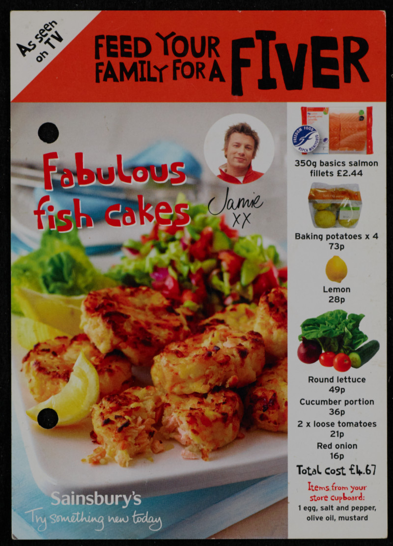 "Fabulous fish cakes" recipe card | SA/MARK/ADV/3/4/7/3/2A - "Fabulous ...